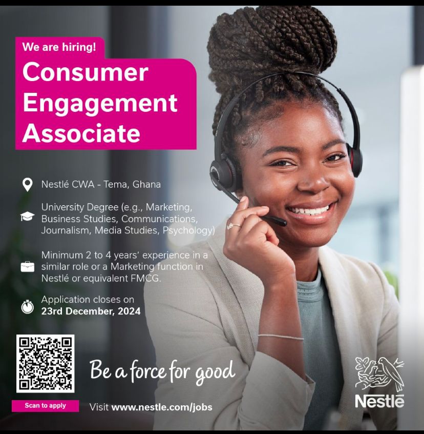 Consumer Engagement Associate - Vacancies In Ghana