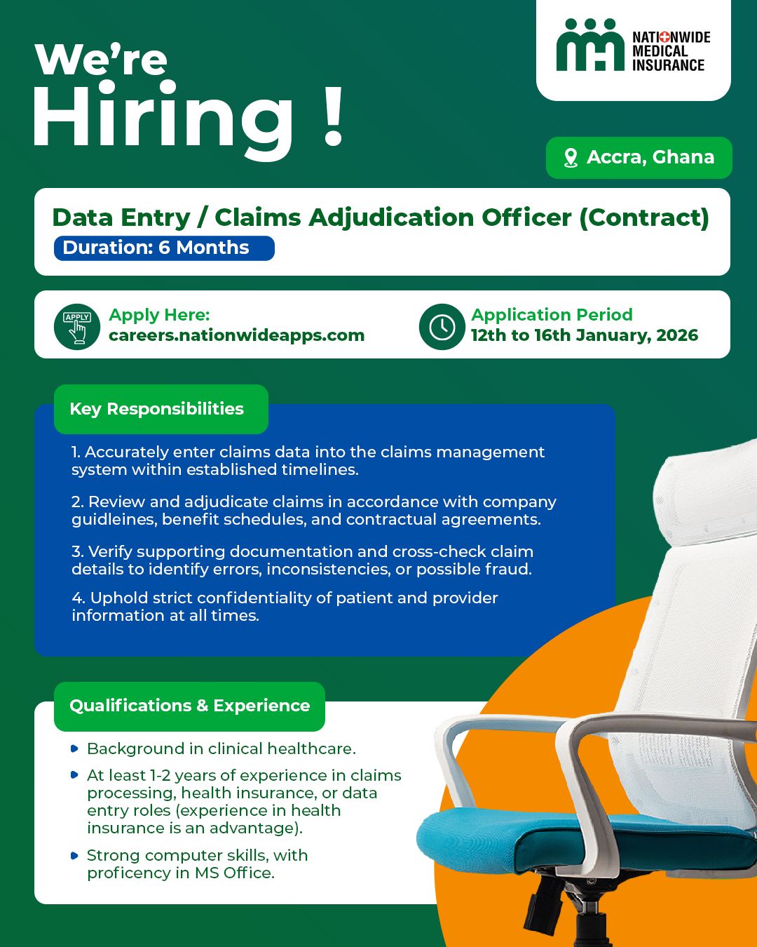 Data Entry and Claims Adjudication Officer - Vacancies In Ghana