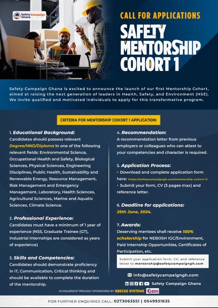 CALL FOR APPLICATIONS: SAFETY CAMPAIGN GHANA'S MAIDEN MENTORSHIP COHORT ...